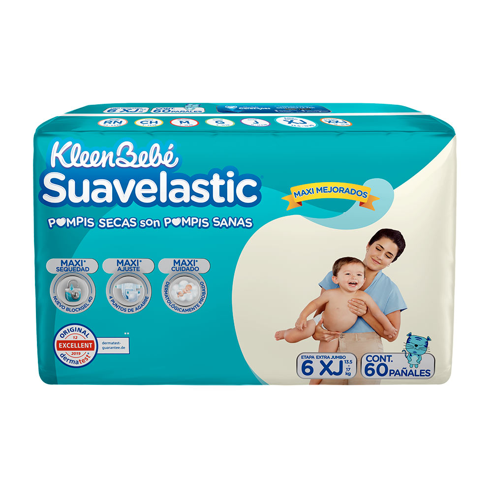 Pañales Kleenbebé Suavelastic Etapa 6 60 Piezas Delsol