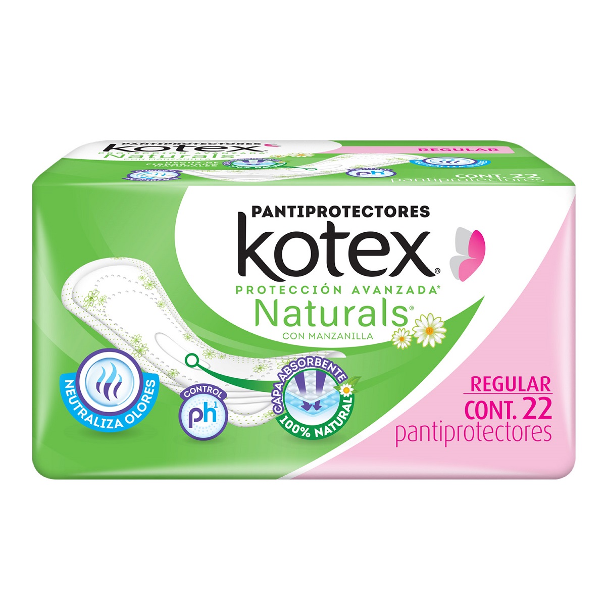 Pantiprotectores Kotex Naturals 22 Piezas | DelSol