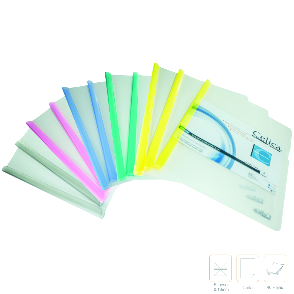 Folder de Costilla Celica Tamaño Carta Diferentes Colores | DelSol