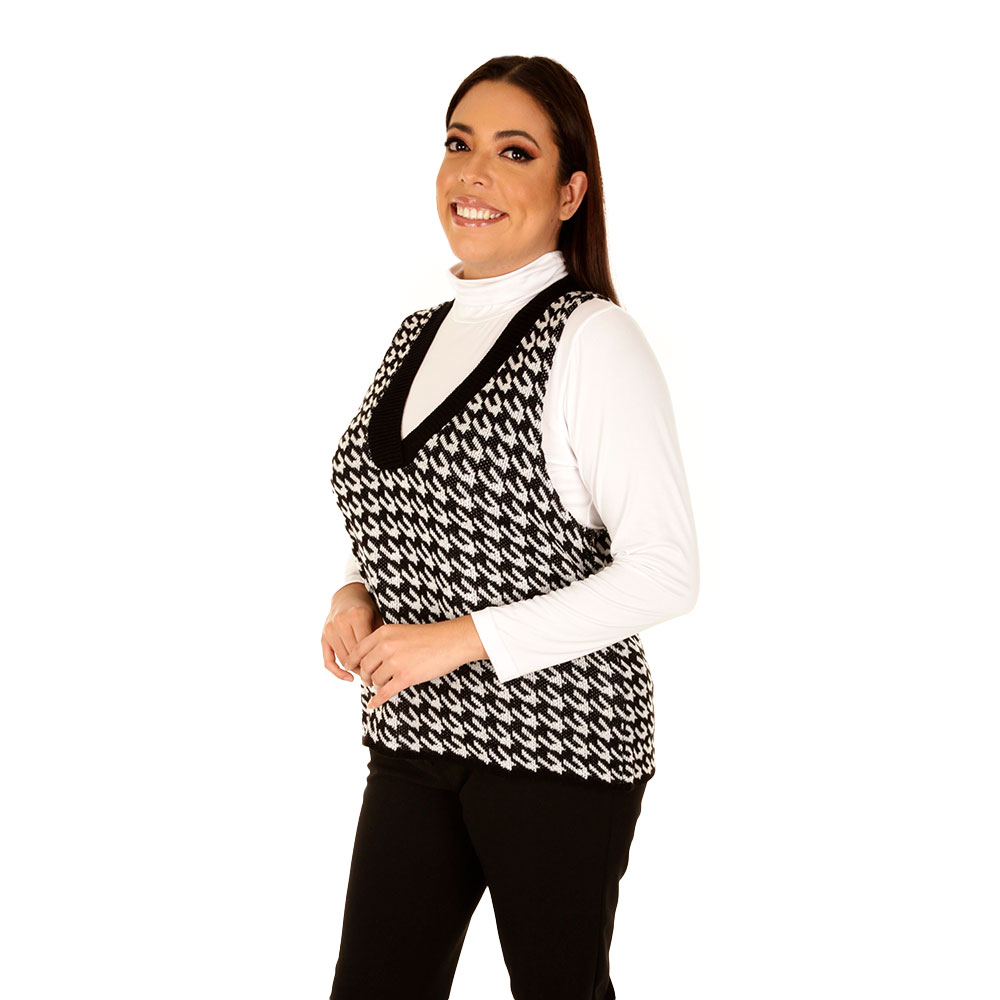 Chaleco Red Sky Mujer Diseño Pata De Gallo | DelSol