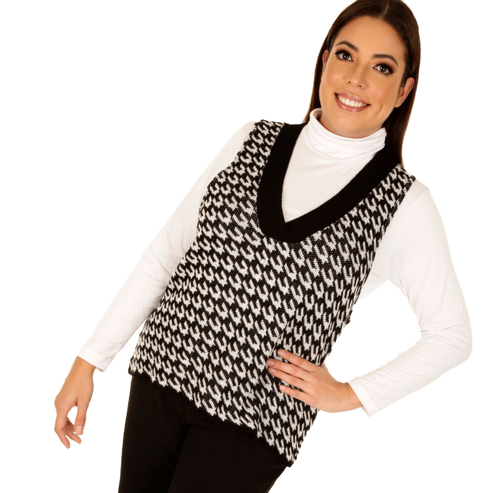 Chaleco Red Sky Mujer Diseño Pata De Gallo | DelSol