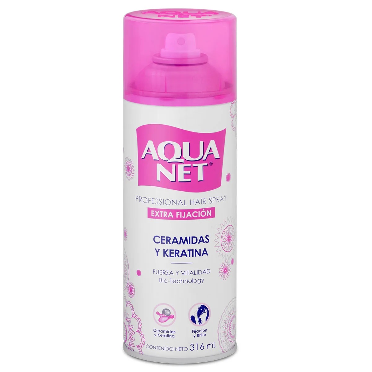 Spray Fijador Aqua Net Ceramidas y Keratina 316 ml | DelSol