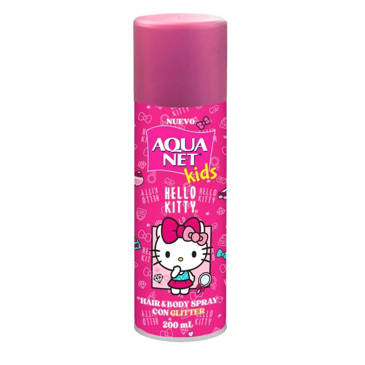 Spray Fijador Aqua Net Kids Hello Kitty con Glitter 200 ml | DelSol