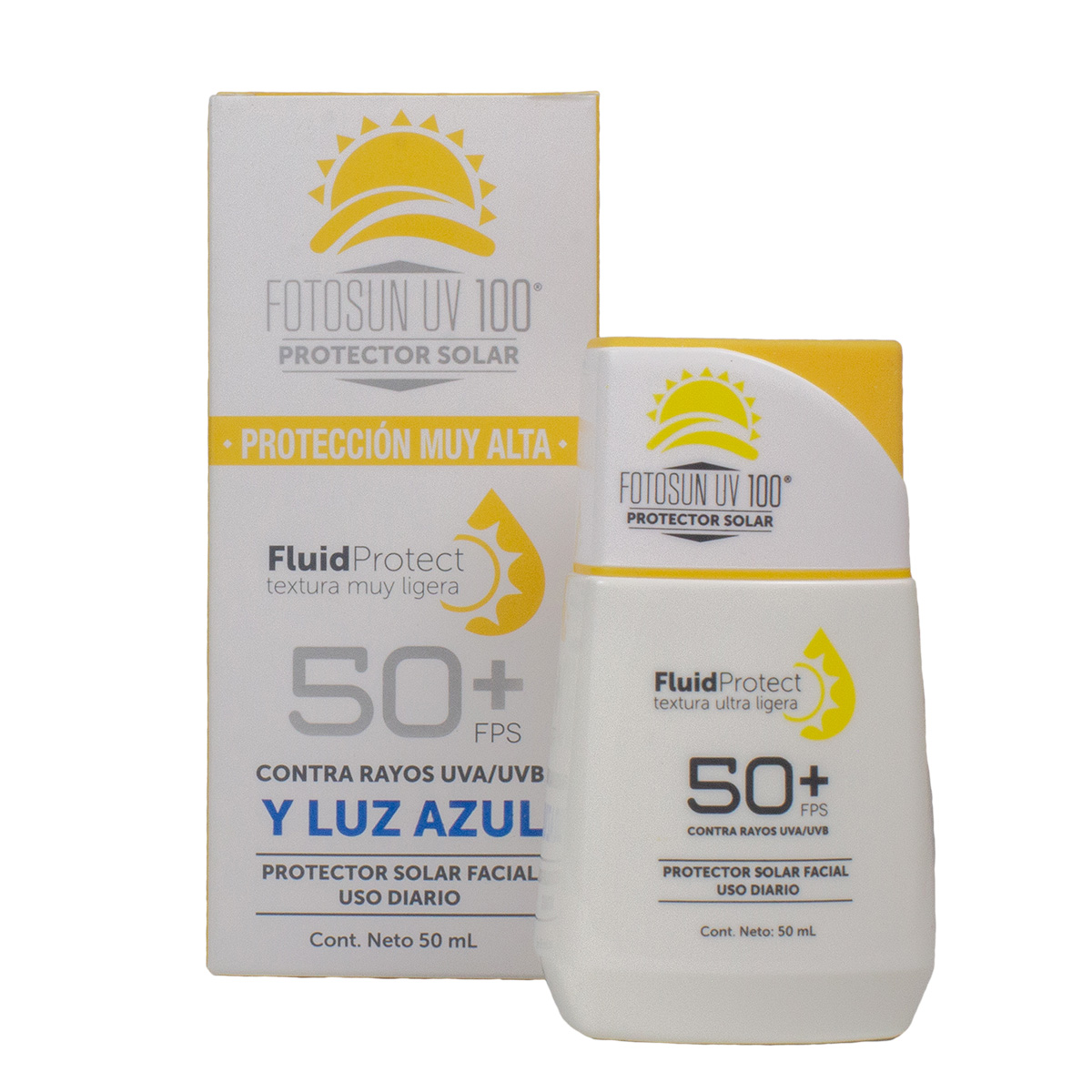 Protector Solar Facial Fotosun UV 100 Fluid Protect 50 ml | DelSol