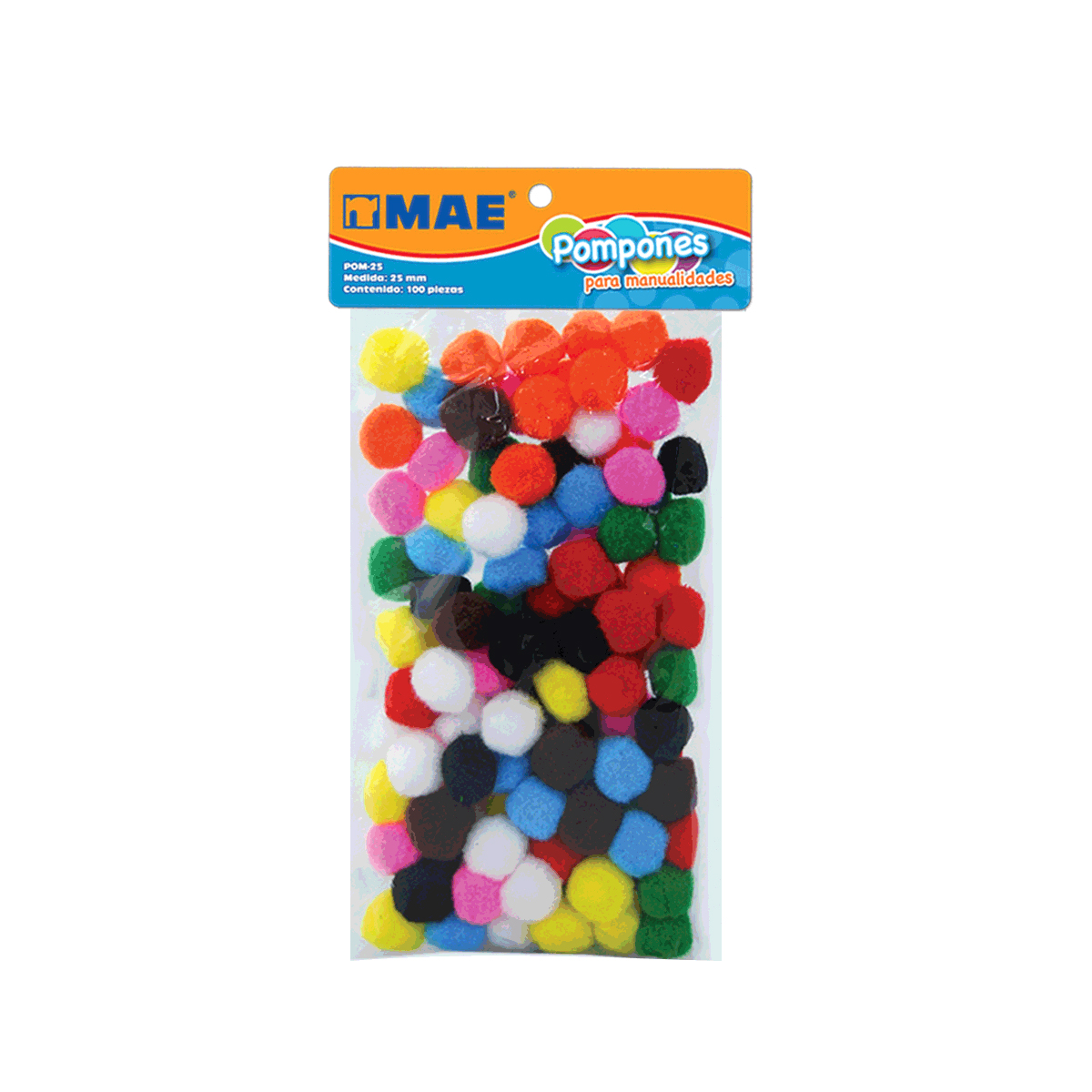Pompones De 25mm Bolsa Con 100 Piezas | DelSol