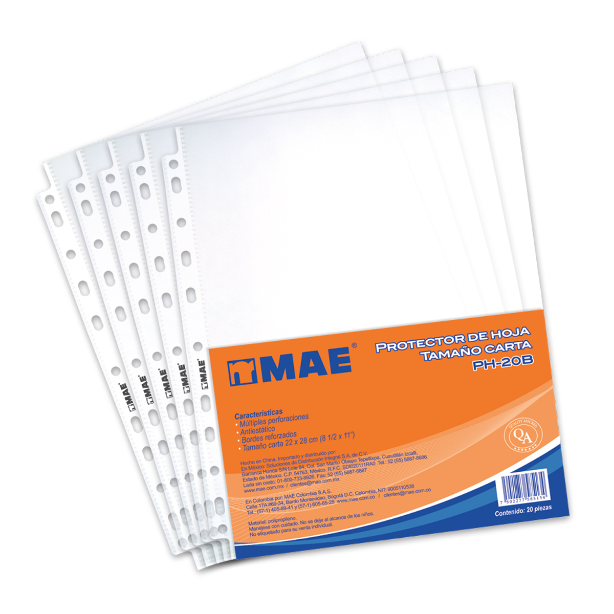 Protectores De Hojas Tamaño Carta 20 Piezas | DelSol