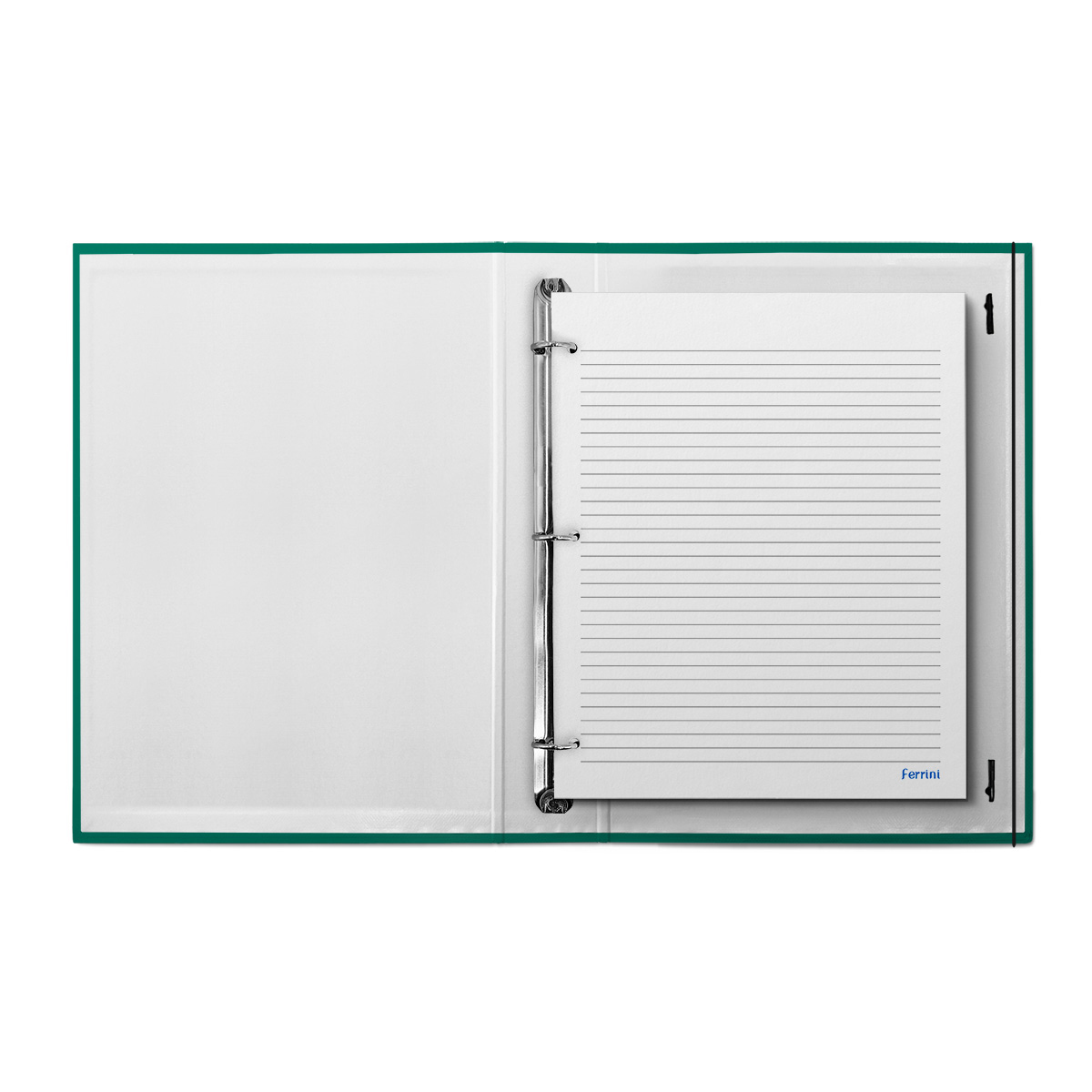 Carpeta Profesional Ferrini con 3 Aros Verde 100 Hojas Raya | DelSol