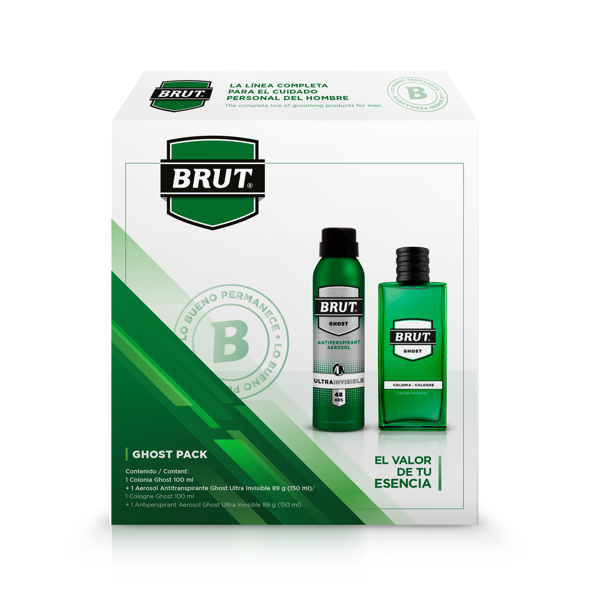 Antitranspirante en Aerosol y Colonia Brut Ghost 2 Piezas | DelSol