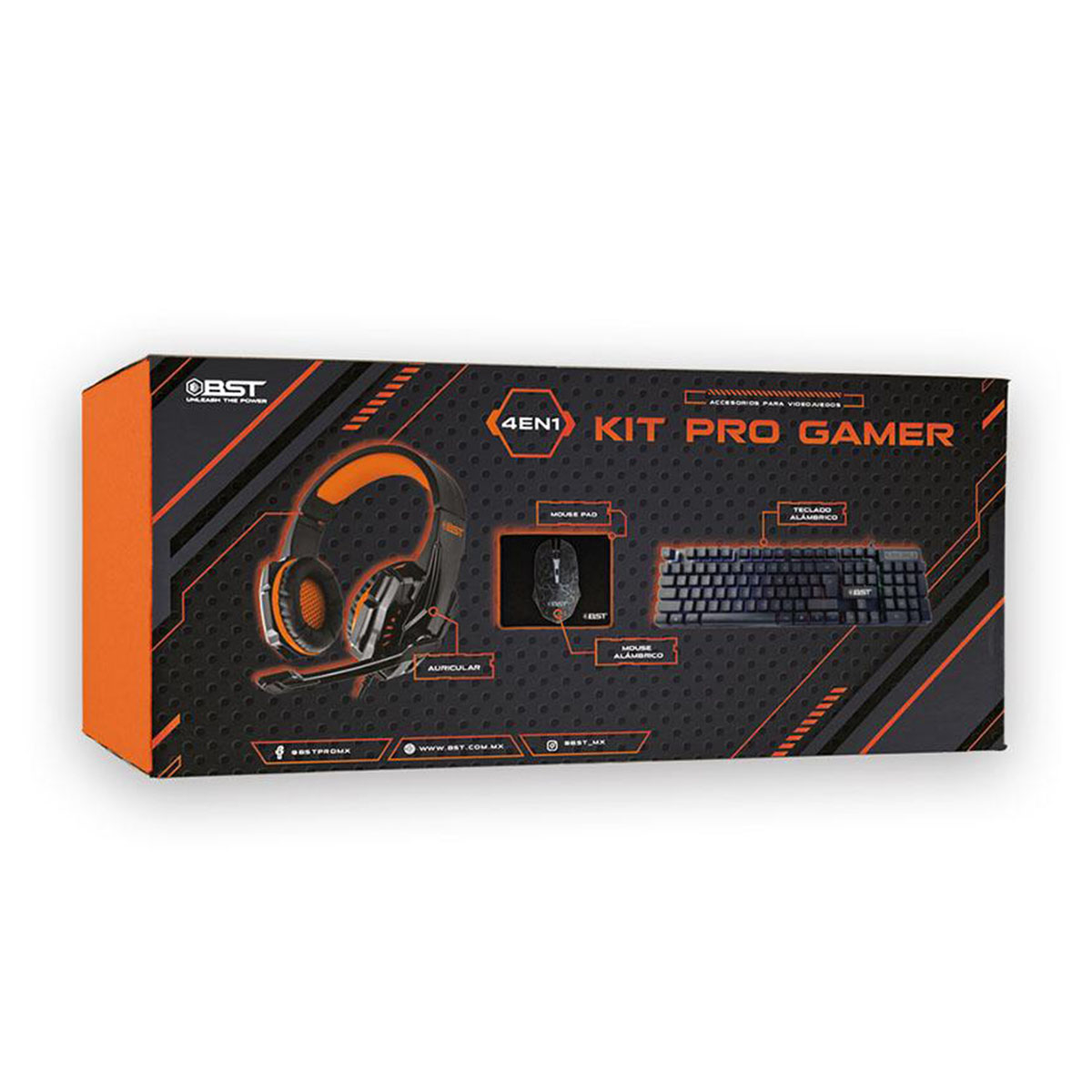 Kit Pro Gamer BST Teclado, Mouse, Auricular y Mouse Pad | DelSol