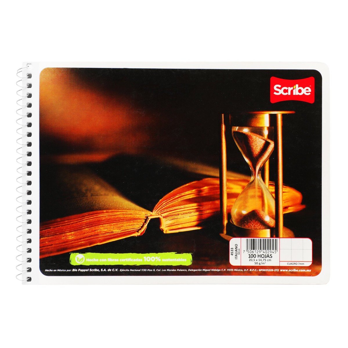 Cuaderno Italiano Scribe Mega Plus Cuadro Grande 100 Hojas | DelSol
