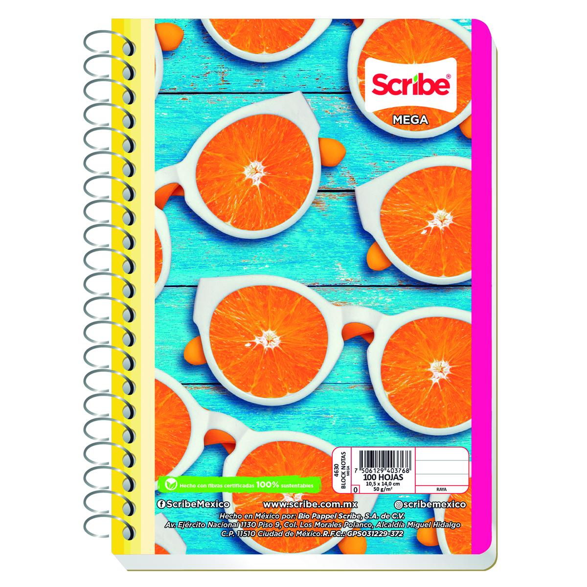Libreta de Notas Scribe Mega Raya 100 Hojas | DelSol