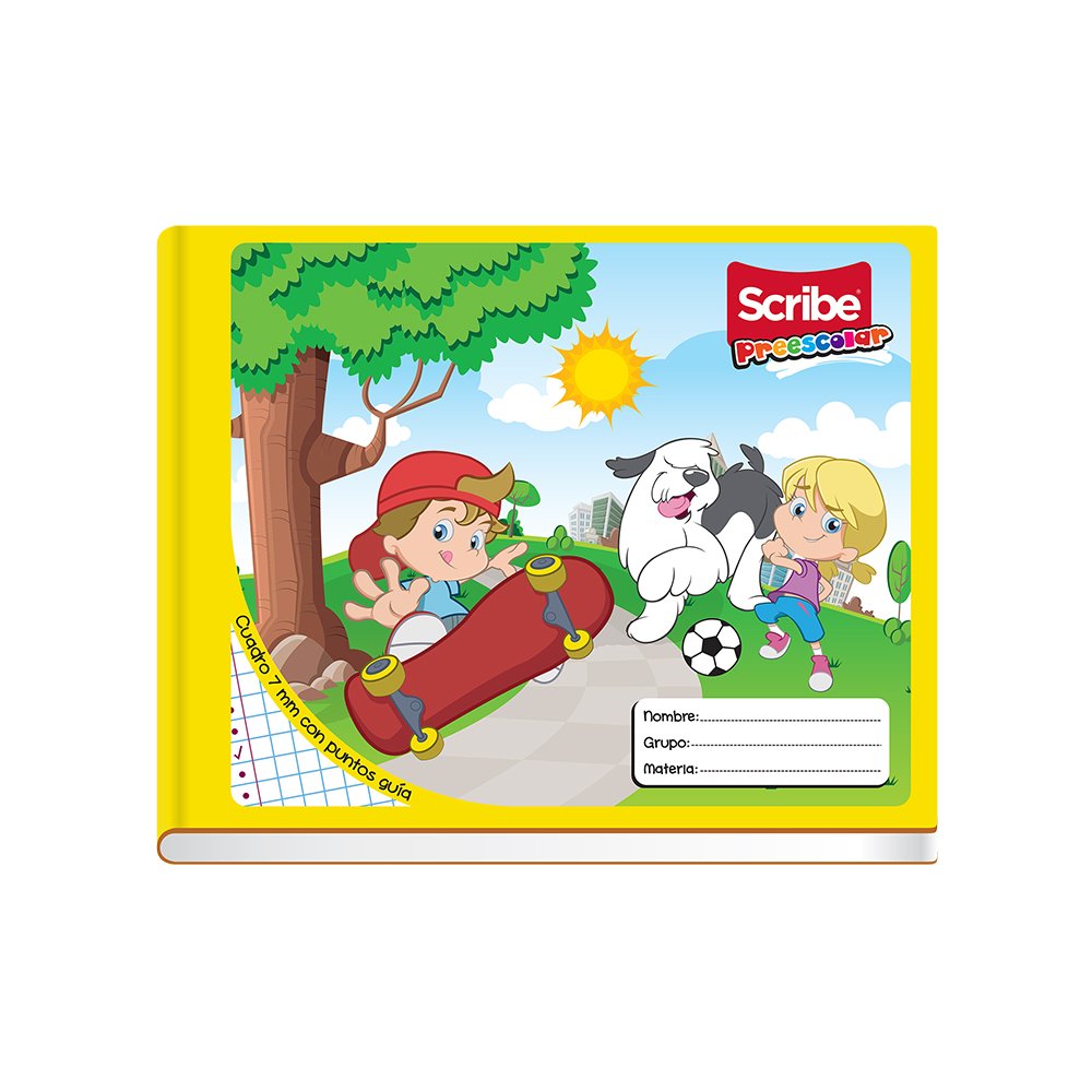 Cuaderno Preescolar Scribe Kids Cosido Cuadro Grande 100 Hojas | DelSol
