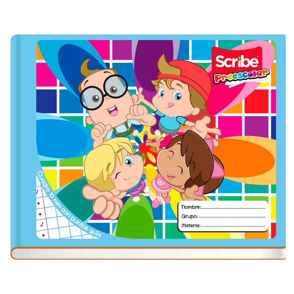 Cuaderno Italiano Scribe Preescolar Cosido Cuadro 10 mm 100 Hojas | DelSol