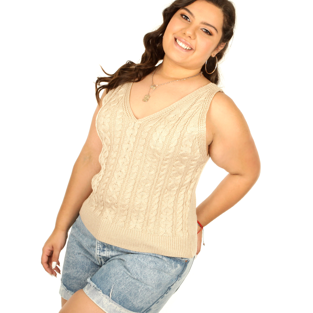 Chaleco Red Sky Mujer Tejido Trenzado Cerrado | DelSol