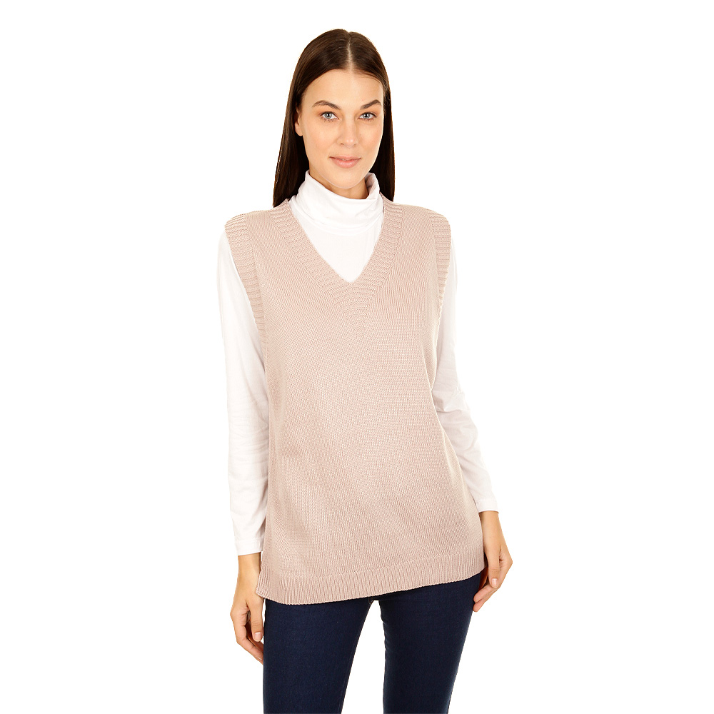 Chaleco Red Sky Mujer Cuello V Holgado Liso | DelSol