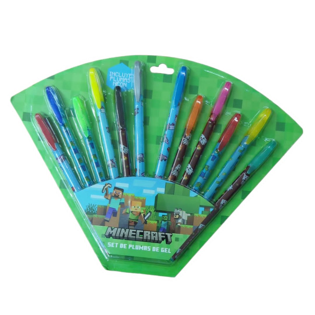 Set Plumas de Gel Andromeda Minecraft 12 Piezas | DelSol