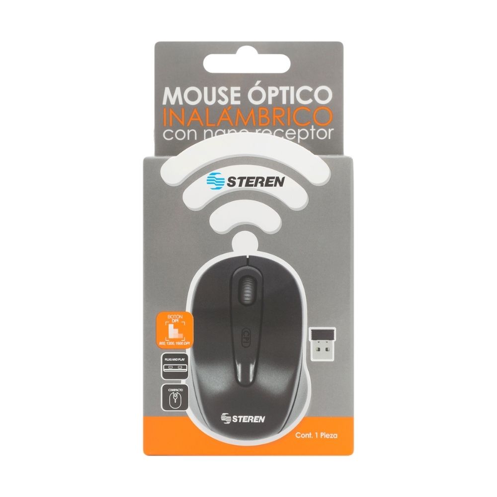 Mouse Óptico Inalámbrico Steren con Nano Receptor COM 5220 | DelSol