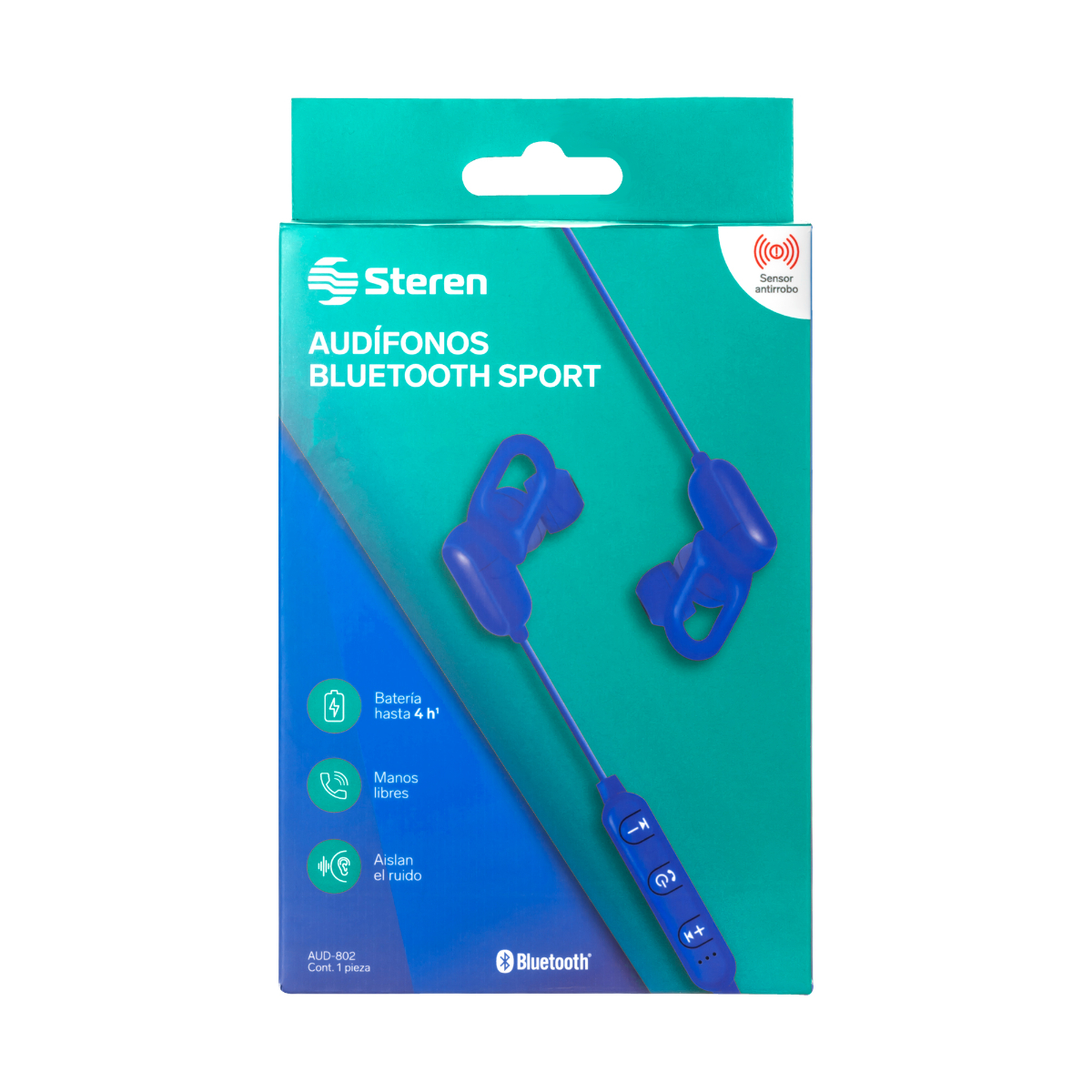 Audífonos Bluetooth Sport Steren Manos Libres Azul AUD 802 | DelSol