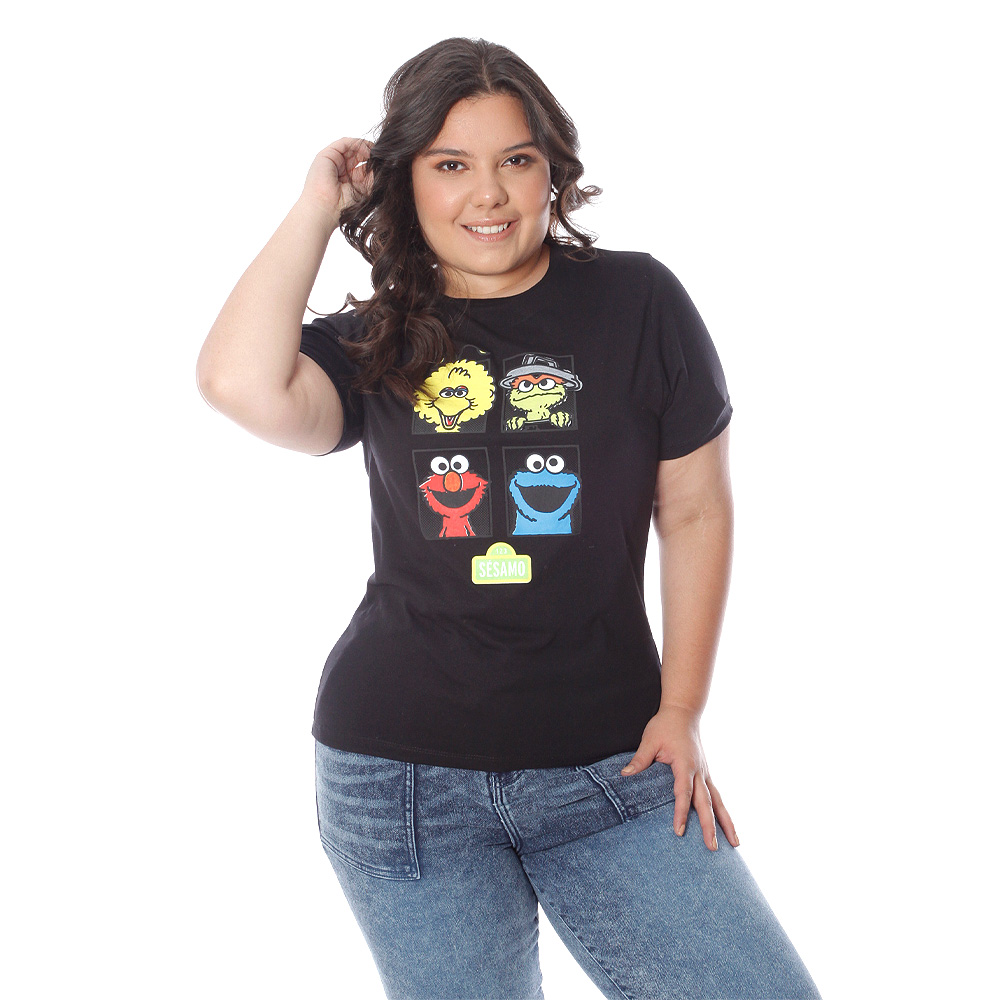 Playera Plaza Sésamo Estampado Varios Personajes | DelSol