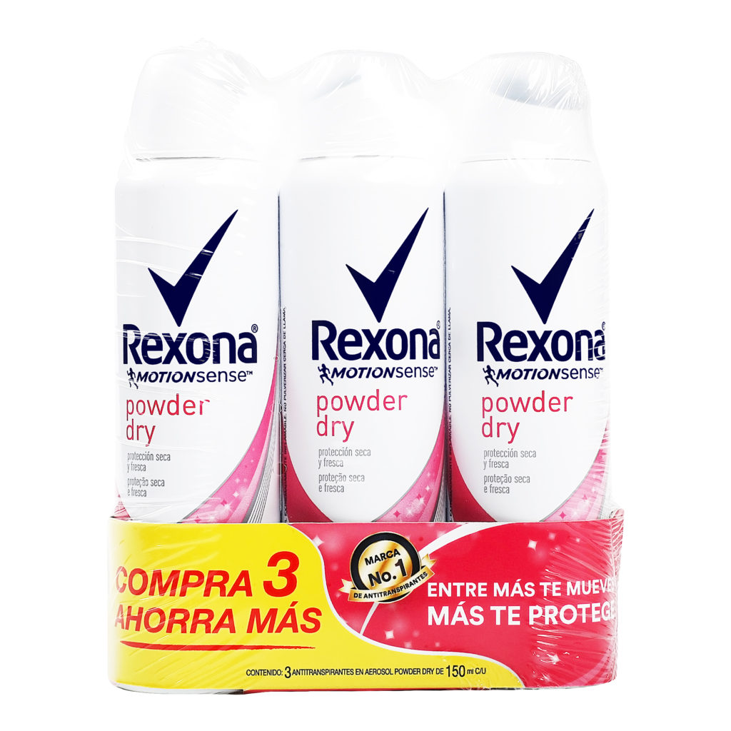 Antitranspirante en Aerosol Rexona Powder Dry 3 Piezas | DelSol