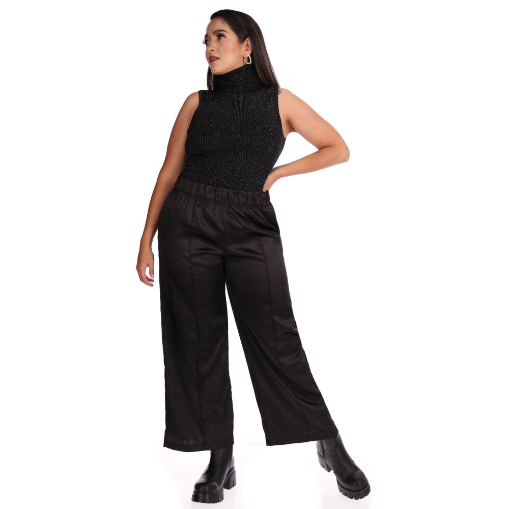 Pantalón Pierna Ancha Mujer Diseño Liso | DelSol