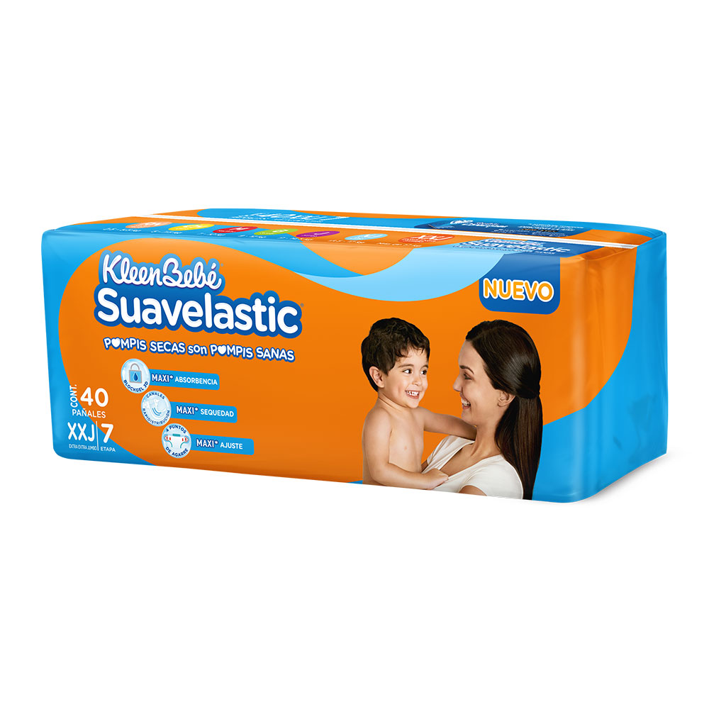 Pañales KleenBebé Suavelastic Etapa 7 40 Piezas | DelSol