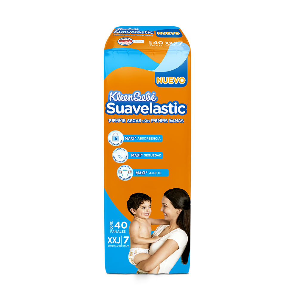 Pañales KleenBebé Suavelastic Etapa 7 40 Piezas | DelSol