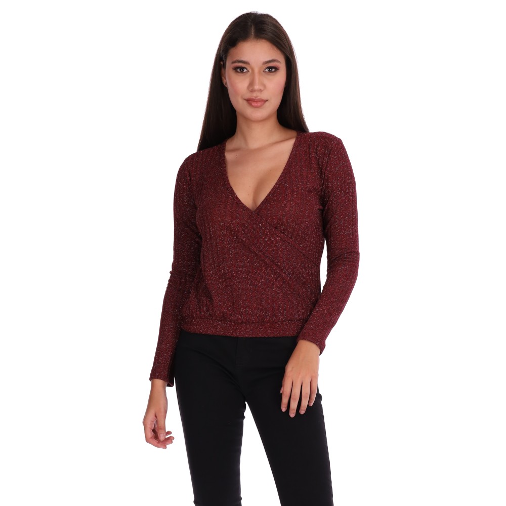 Blusa Cruzada Mujer Diseño Acanalado | DelSol