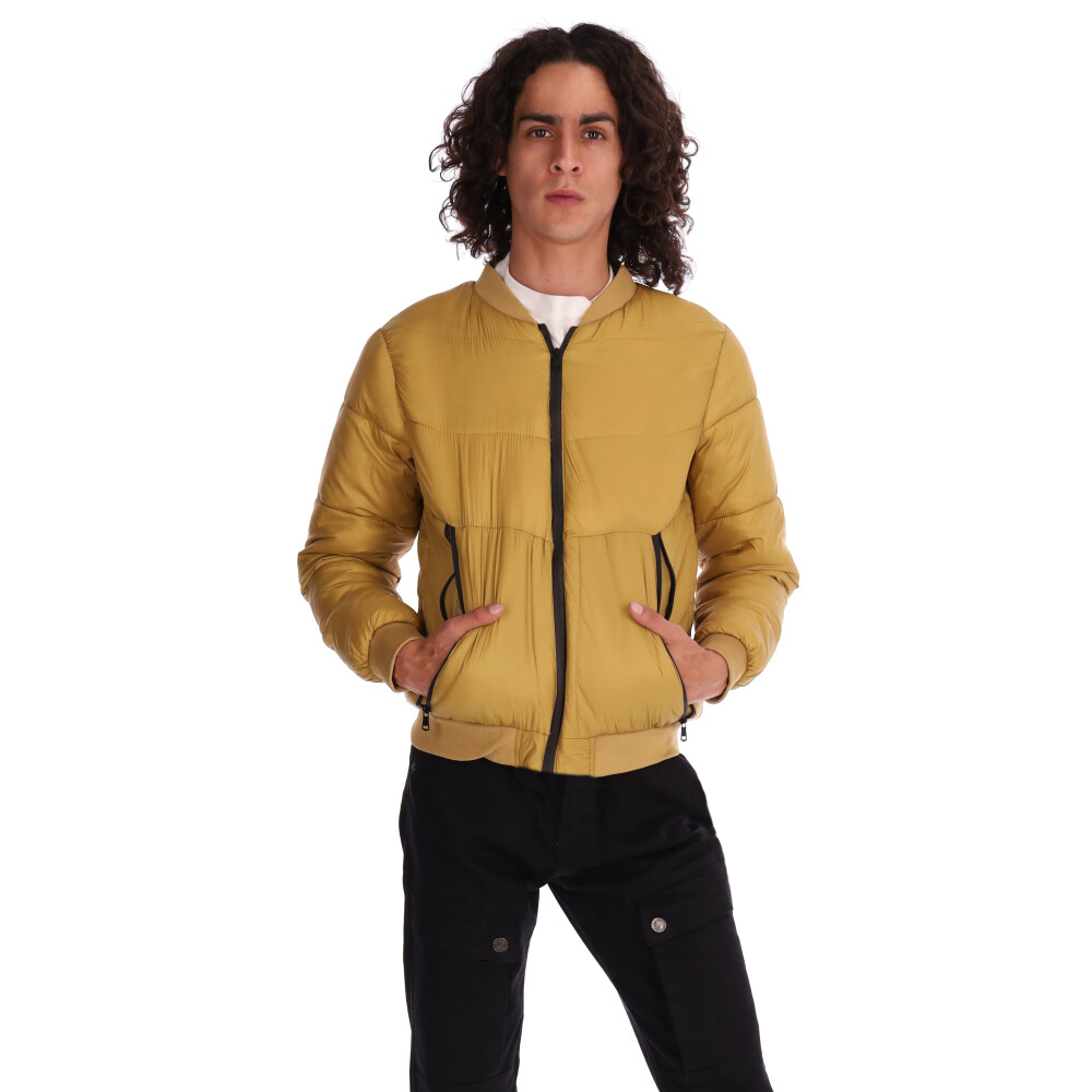 Chamarra Capitonada Hummo Hombre Zipper En Contraste | DelSol