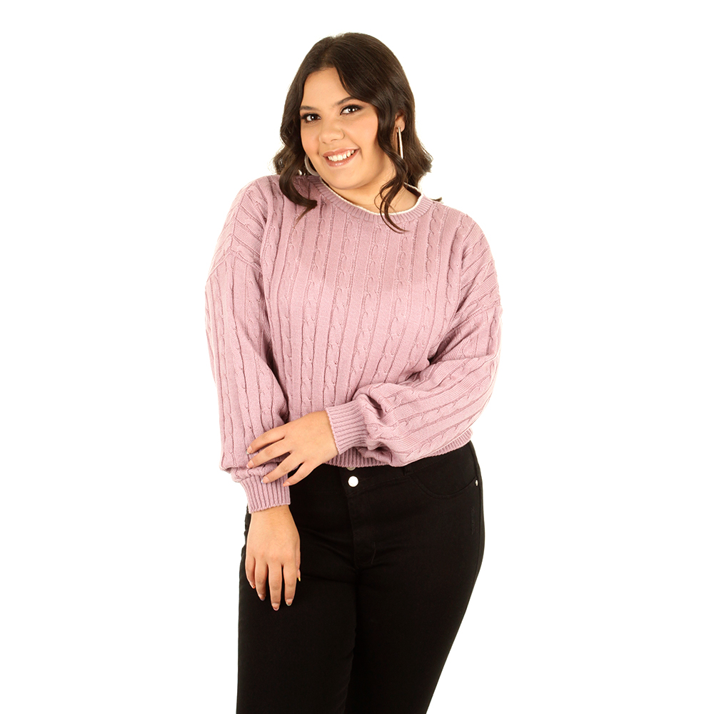 Suéter Red Sky Mujer Cerrado Trenzas Manga Larga | DelSol