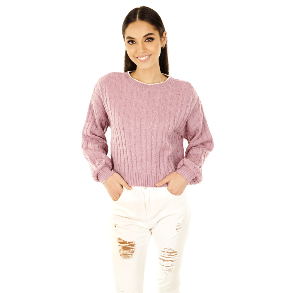 Suéter Red Sky Mujer Juvenil Tejido Trenzado Cerrado | DelSol