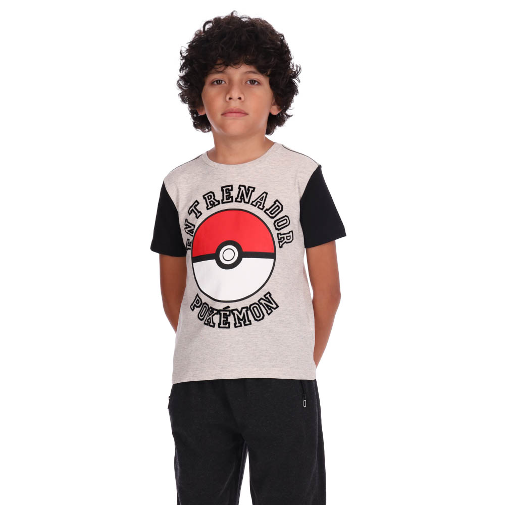 Playera Pokémon Niño Con Estampado Y Leyenda Al Frente | DelSol