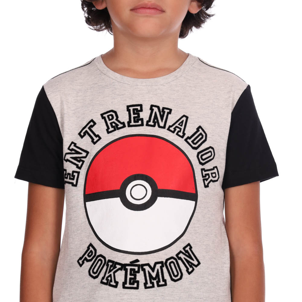 Playera Pokémon Niño Con Estampado Y Leyenda Al Frente | DelSol