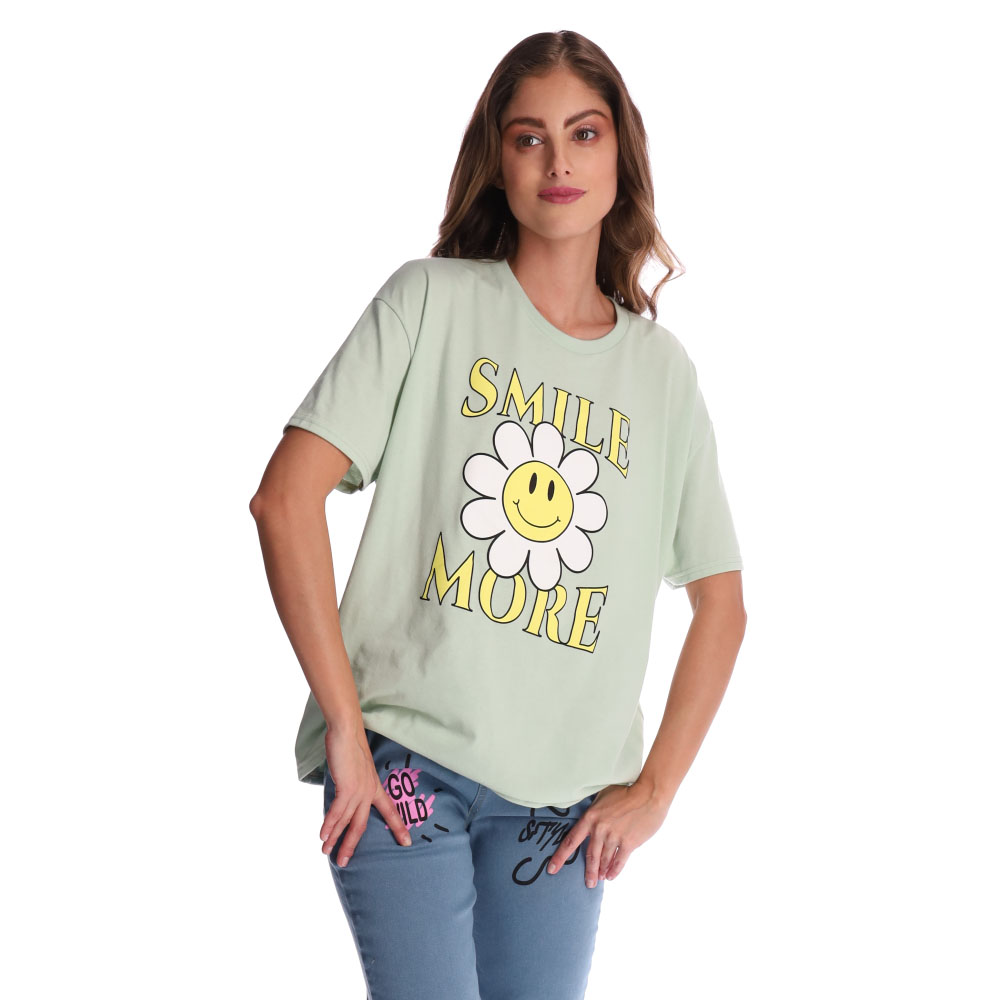 Playera Action Gear Mujer Oversize Cuello Redondo | DelSol