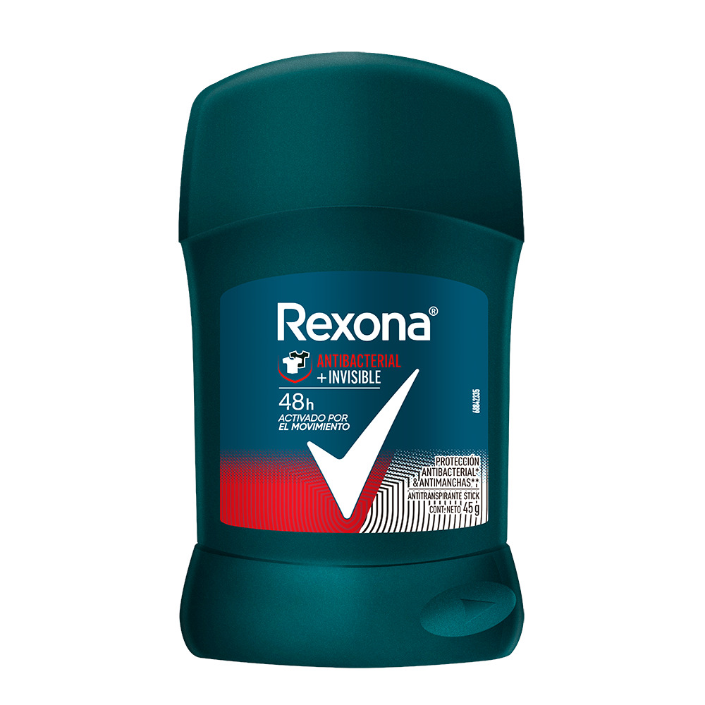 Antitranspirante Barra Rexona Antibacterial Invisible 45 g | DelSol