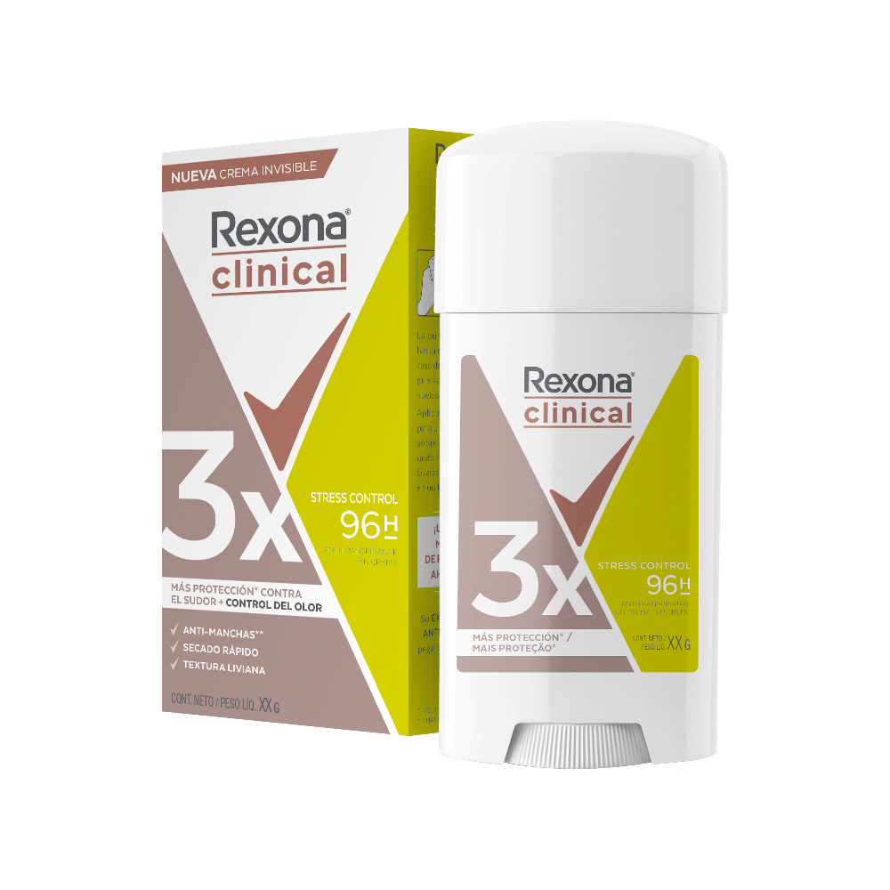 Antitranspirante en Barra Rexona Clinical Stress Control 58 g | DelSol