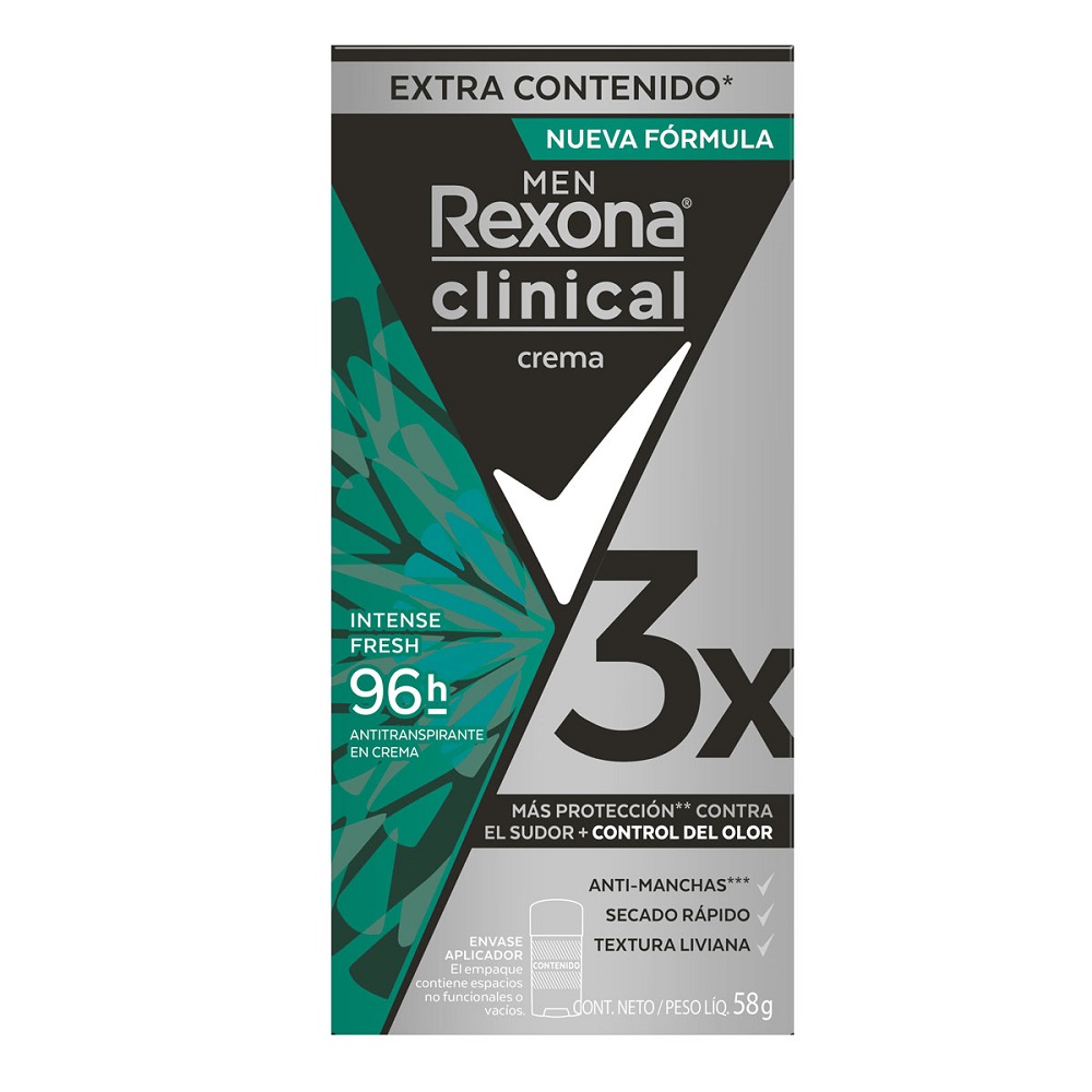 Antitranspirante en Crema Rexona Men Clinical Intense Fresh 58 g | DelSol