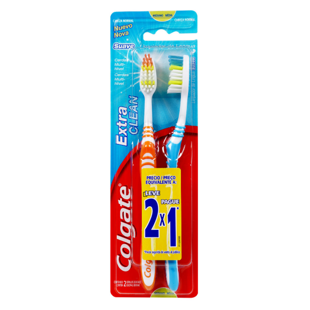 Cepillo Dental Colgate Extra Clean Suave 2 Piezas | DelSol
