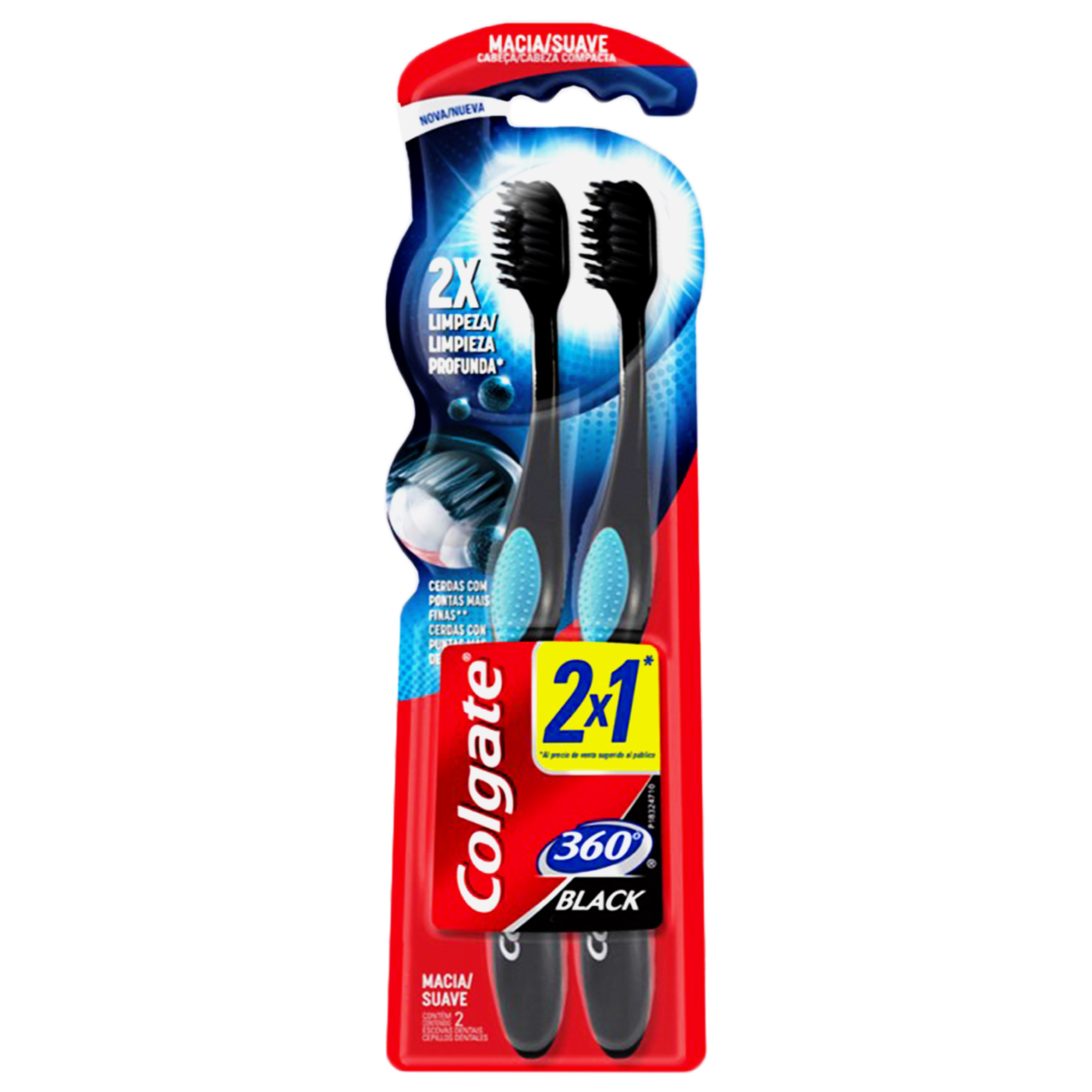 Cepillo Dental Colgate 360° Black 2 Piezas | DelSol