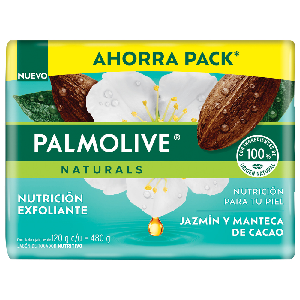 Jabón en Barra Palmolive Naturals Jazmín y Manteca de Cacao 4 Piezas ...