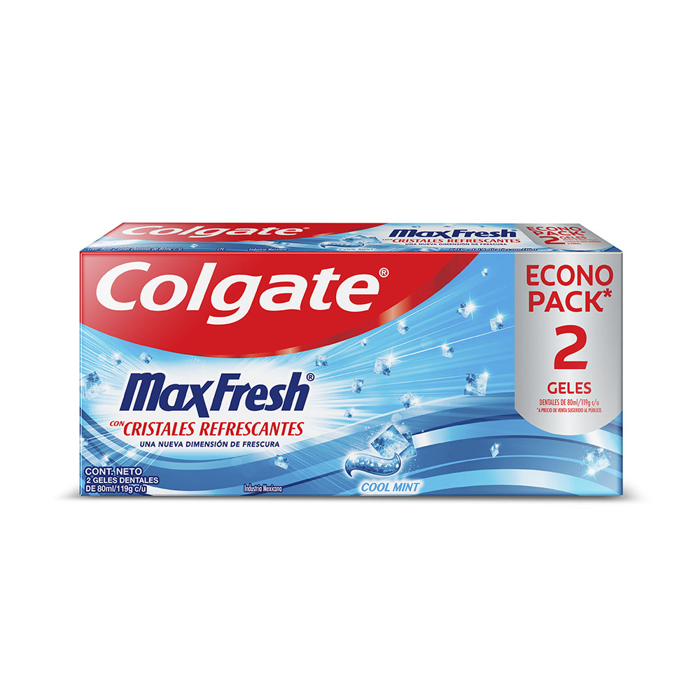Pasta Dental Colgate Max Fresh Cool Mint 2 Piezas | DelSol