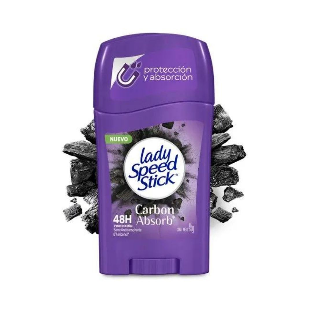 Antitranspirante en Barra Lady Speed Stick Carbón Activado 45 g | DelSol