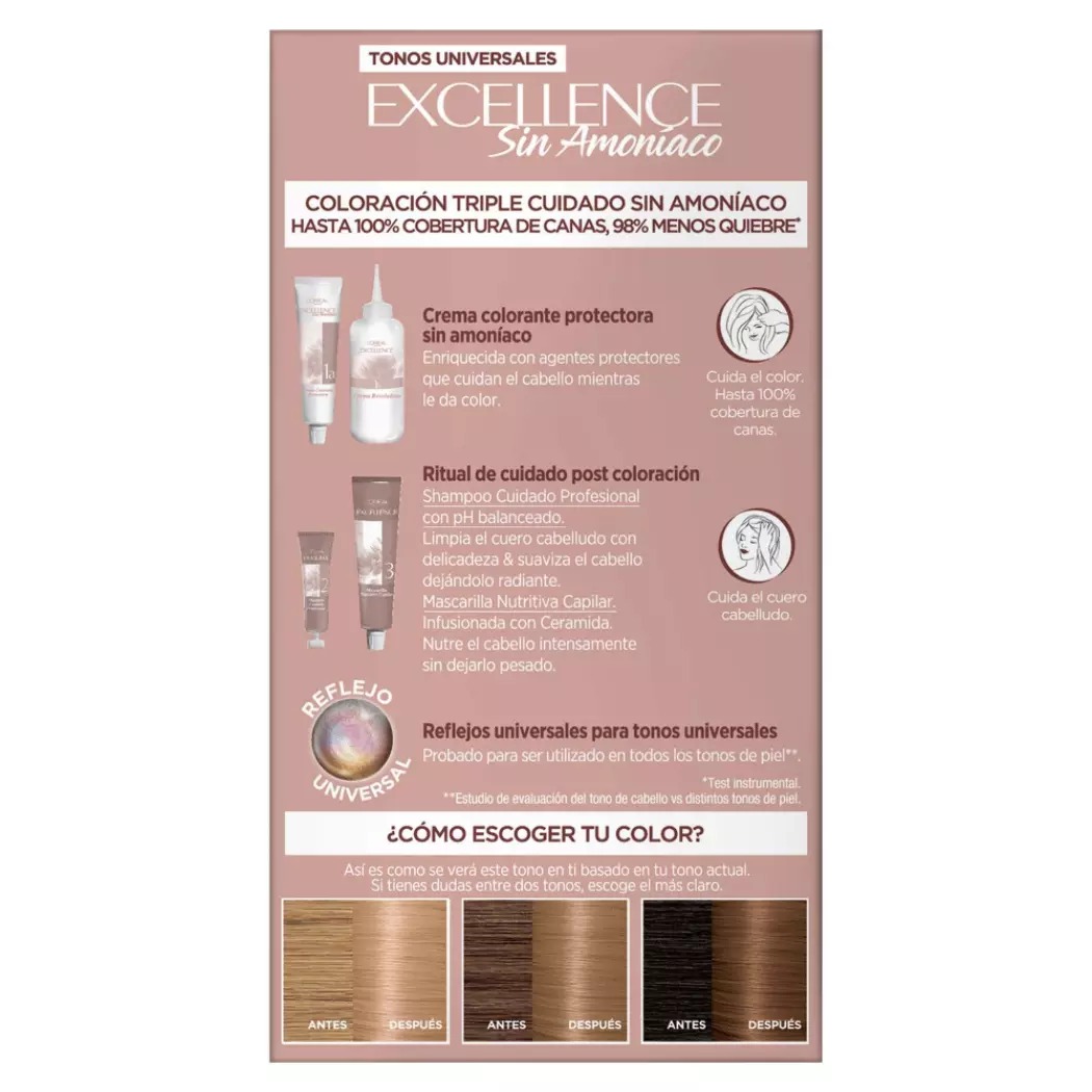 Tinte para Cabello L’Oréal Excellence Sin Amoníaco 8U Rubio Claro ...