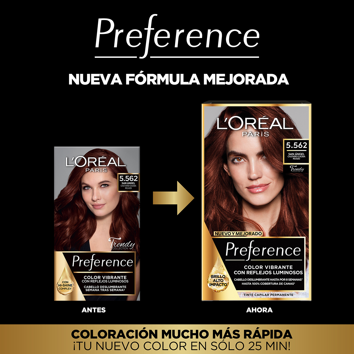 Tinte para Cabello Preference 5.562 Castaño Caoba Rojizo | DelSol