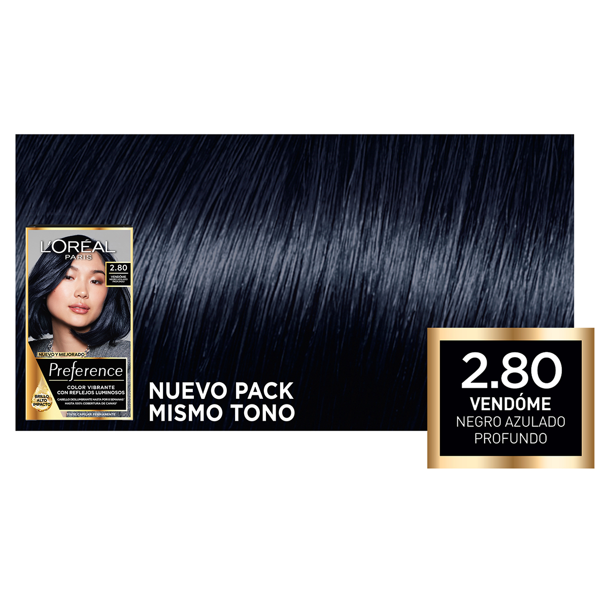 Tinte para Cabello L’Oréal Preference Negro Azulado Profundo 2.80 | DelSol