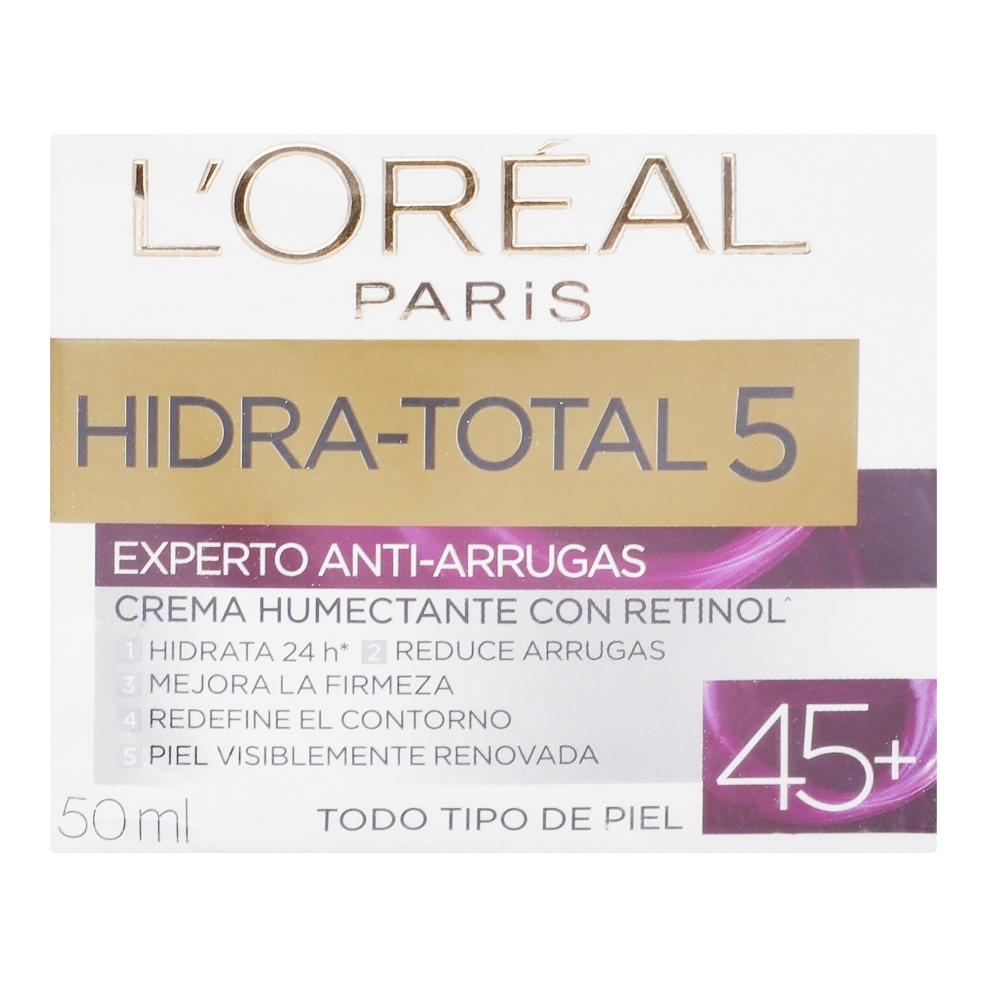 Crema Humectante Anti-Arrugas con Retinol Hidra-Total 5 L'Oreal 50ml | DelSol