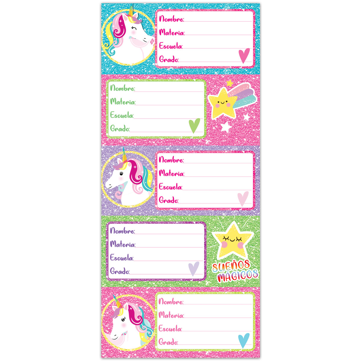 Etiquetas Unicornio 10 Piezas | DelSol