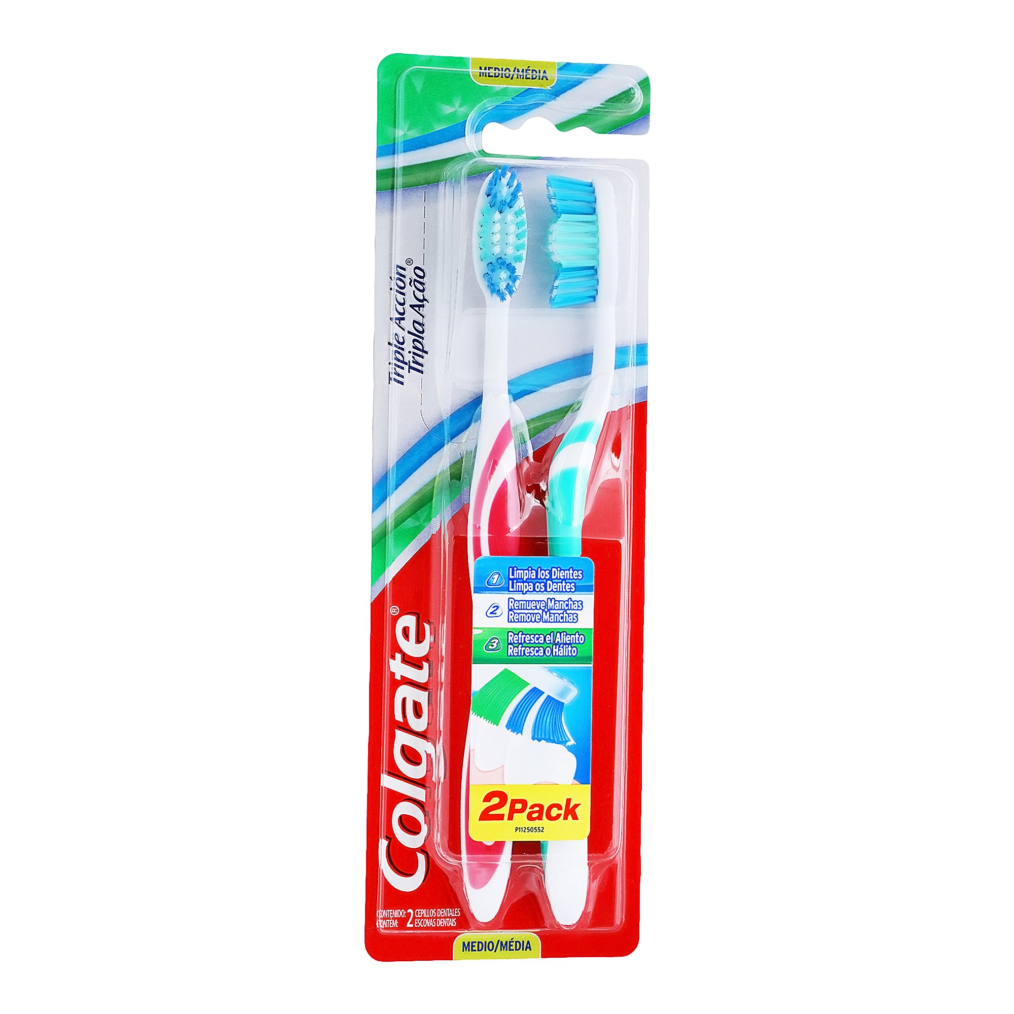 Cepillo Dental Colgate Triple Acción Mediano 2 Piezas | DelSol