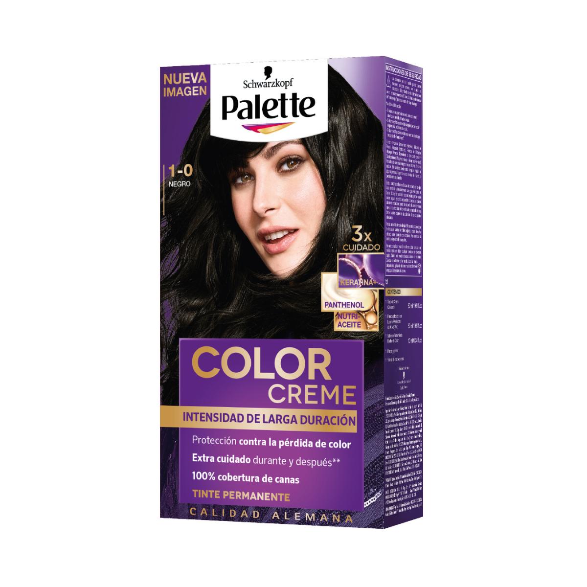 Tinte para Cabello Palette Color Creme Negro 1-0 | DelSol