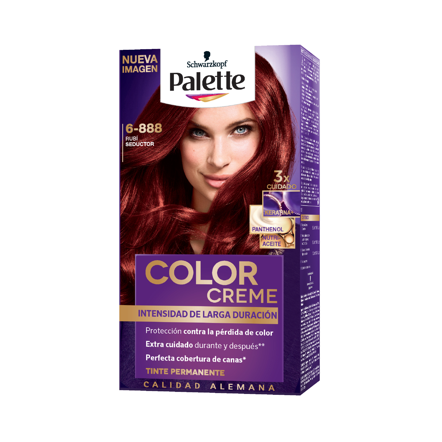 Tinte para Cabello Palette Color Creme 6-888 Rubí Seductor | DelSol